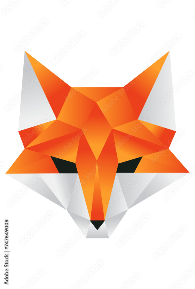 Fox face vector image, editable fox face image, layered fox face image ...