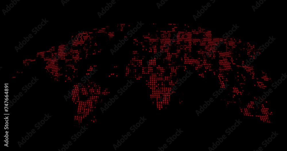 Digital world dotted world map over dark background. Globe world map ...