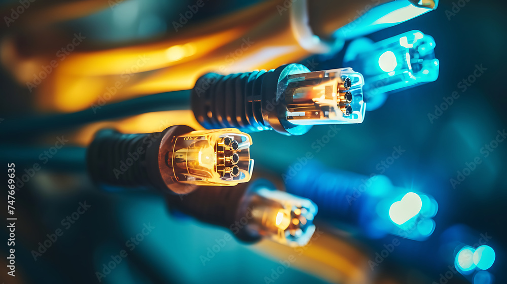 Electrical background with wires and cables intertwined in a neat and ...