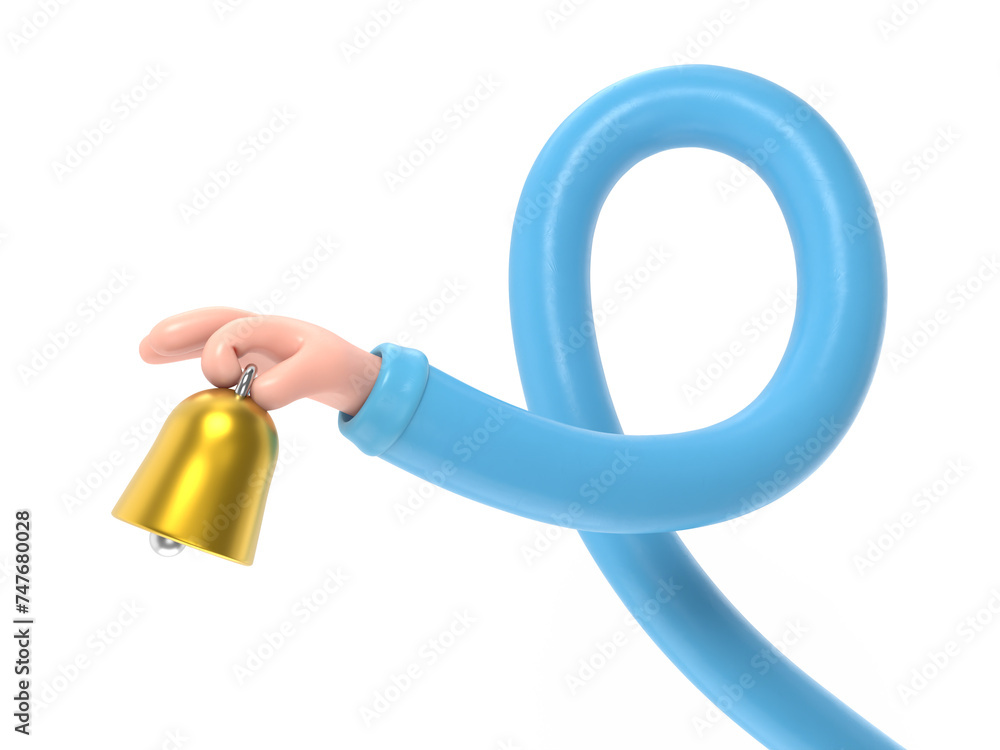 Transparent Backgrounds Mock-up.Cartoon hand holding bell.Supports PNG ...