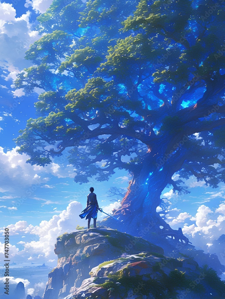 A giant tree of life the adventurer met at the end of the world ...