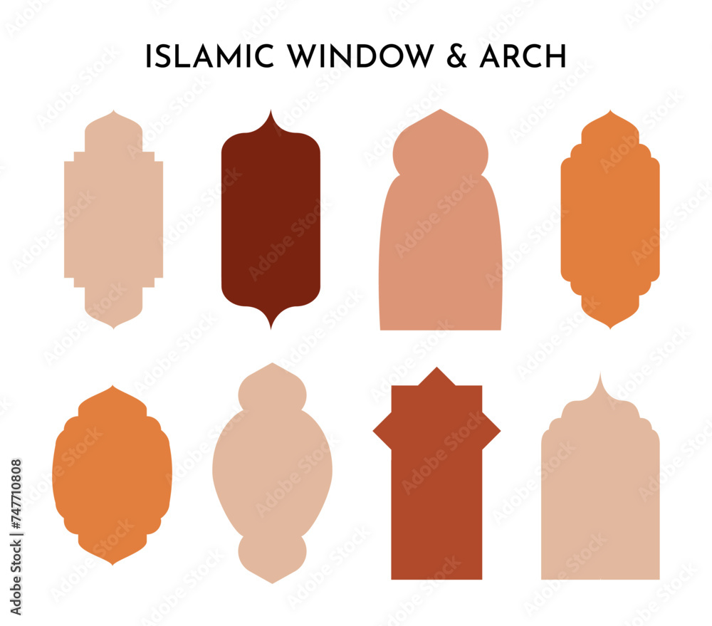 Islamic windows and door arch. Arabian culture window style Stock ...
