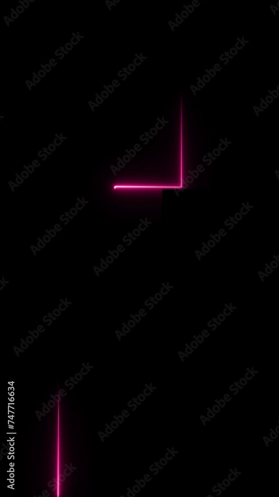 vertical background animation. abstract animation of neon light falling ...