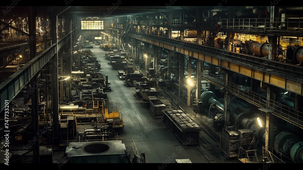 Inside a Vast Industrial Factory - Massive Machinery and Complex ...