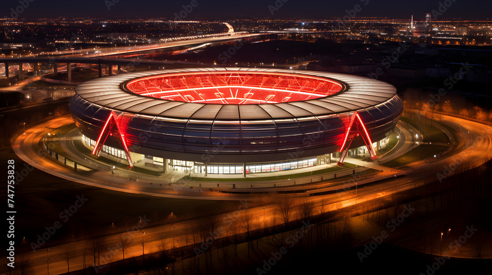 Illuminated night view of Ajax Stadium: A marvel of modern architecture ...