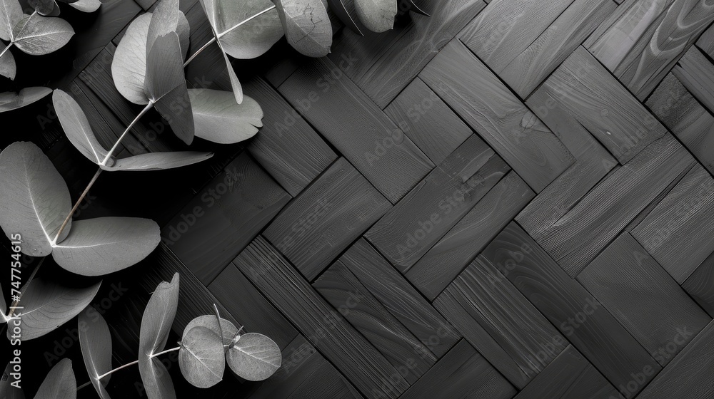 Evoking a sleek and modern aesthetic, dark eucalyptus leaves sprawl ...
