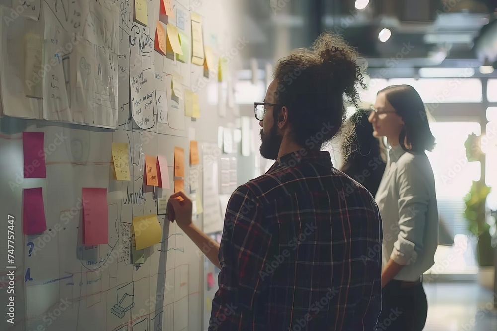 Creative team brainstorming session in a modern office Discussing ...