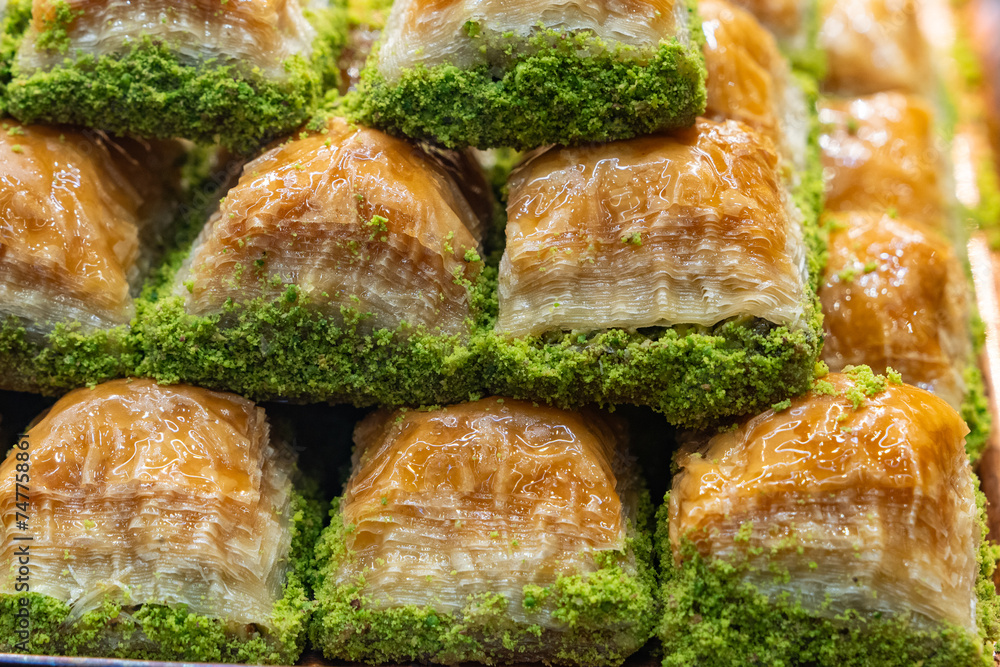 Traditional Turkish Sherbet Desserts (Baklava, Tulumba, Carrot Slice ...