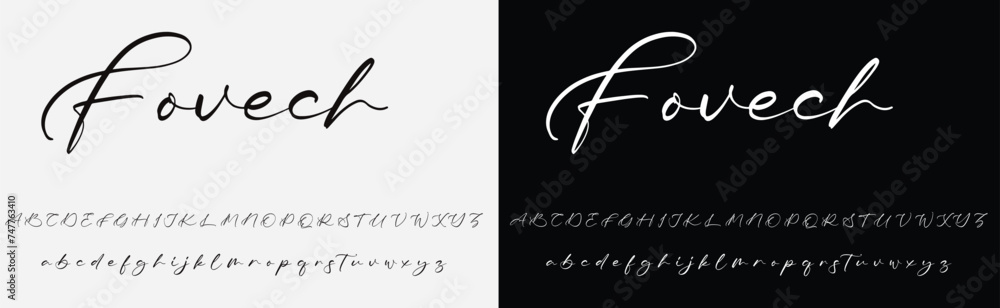 Hand drawn vector alphabet. Modern monoline signature script font ...