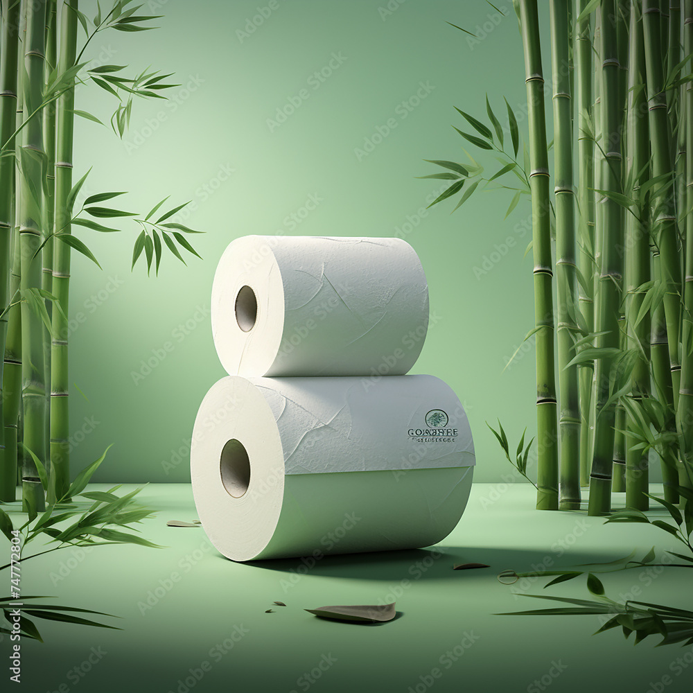 toilet paper on green background, Eco-Friendly Bathroom Essentials ...