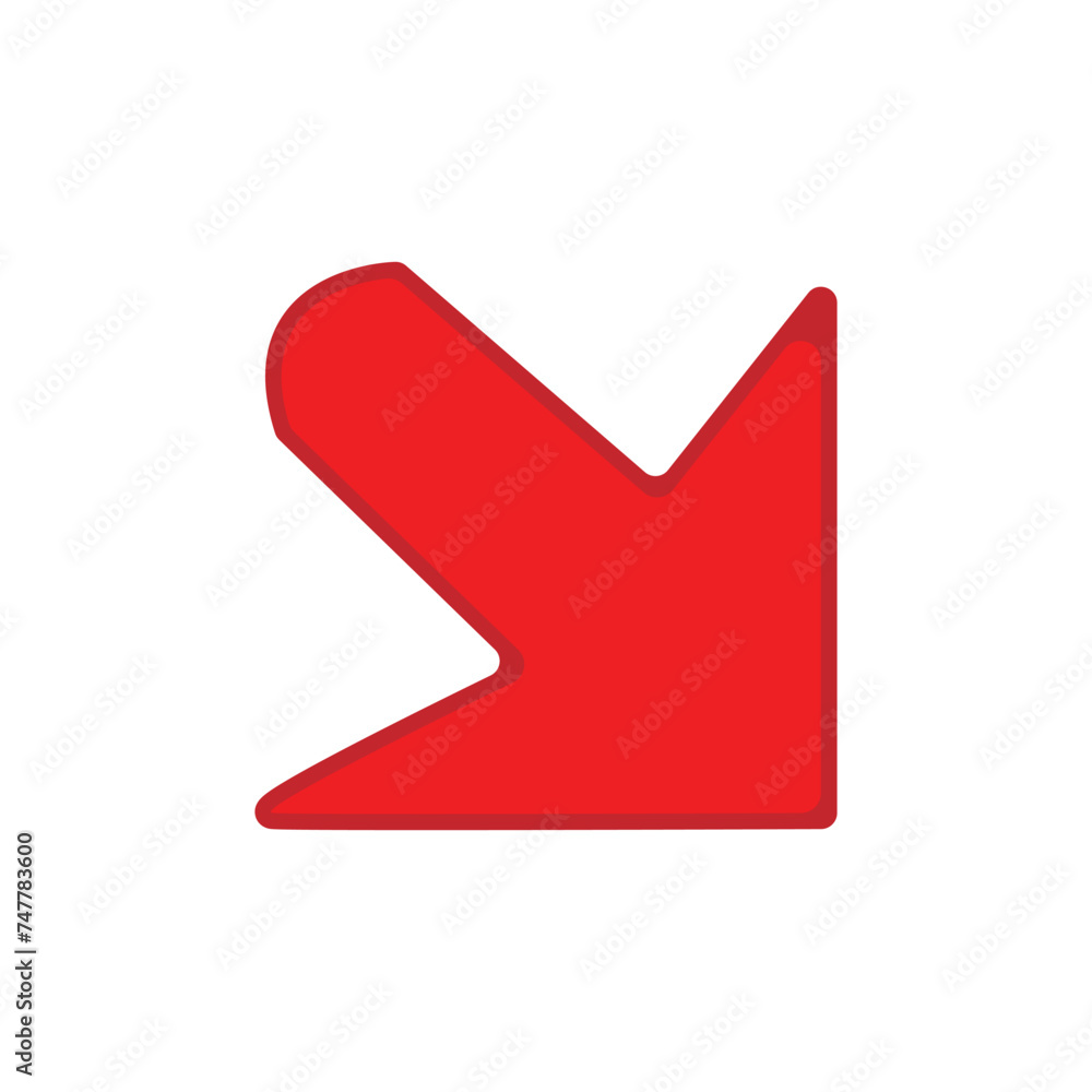 red arrow pointing to the right down, clip art red arrow icon pointing ...