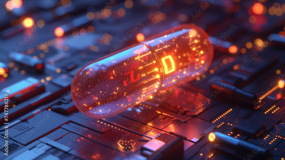 AI-Enhanced Medicine Pill Concept for Future Healthcare. Pill ...