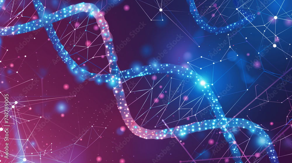 Artificial intelligence AI in Healthcare. DNA double helix intertwined ...