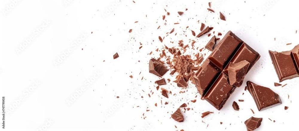 A broken chocolate bar with an unmistakable bite taken out of it ...