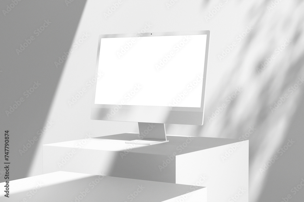 modern 24 inch digital screen display monitor desktop computer responsive device realistic ...