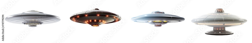 UFO isolated on a transparent PNG background, white background ...