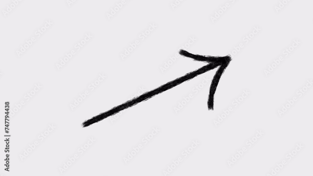 2d animation of appearance of 20 animated hand-drawn arrows set with ...