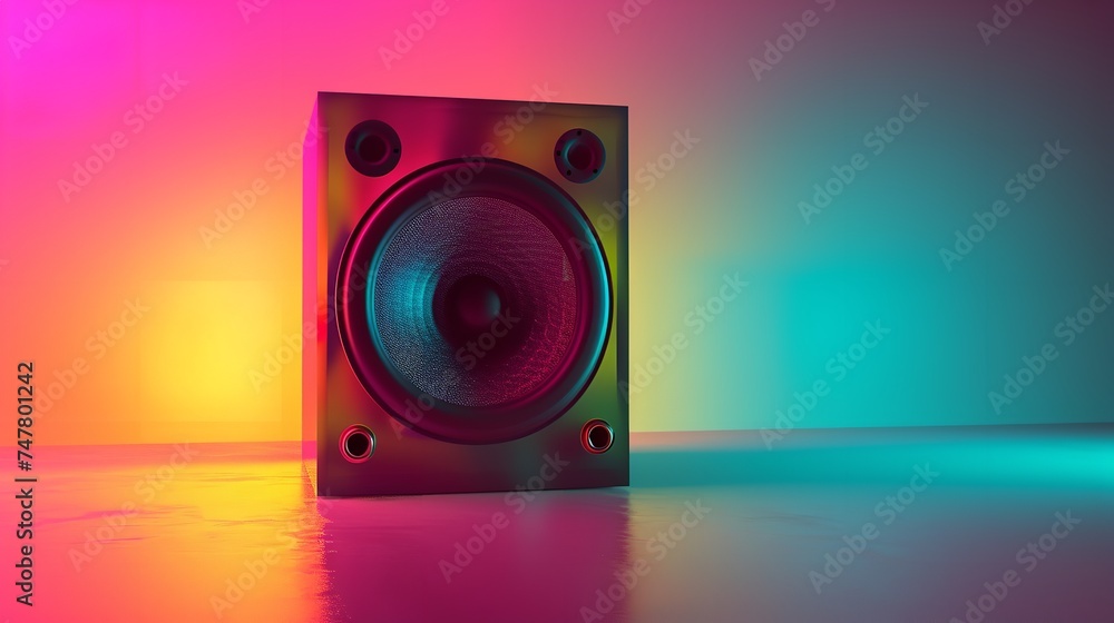 Speaker with RGB Colors 80s and 90s Retro Stock Illustration | Adobe Stock