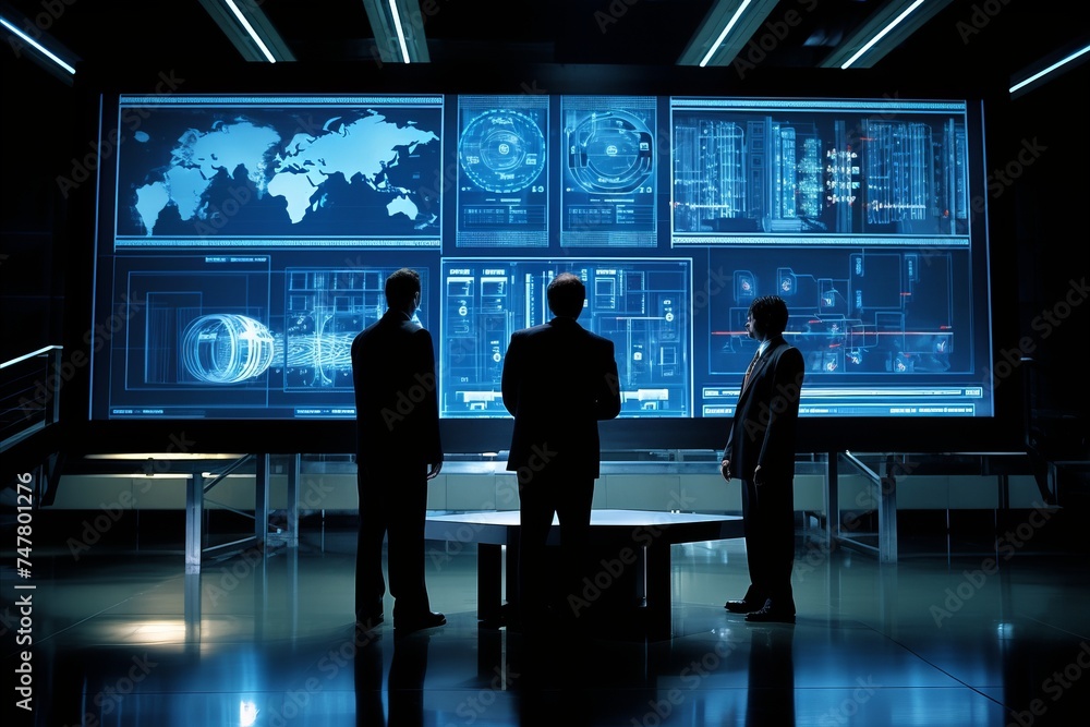 Network Security Analysts Reviewing Cyber Attack Statistics and ...