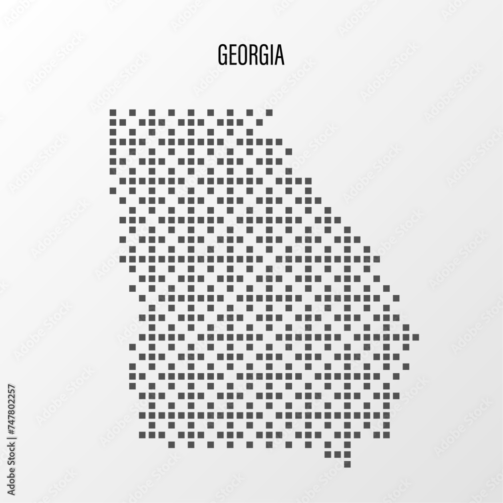 Dotted Map of Georgia Vector Illustration. Modern halftone region ...
