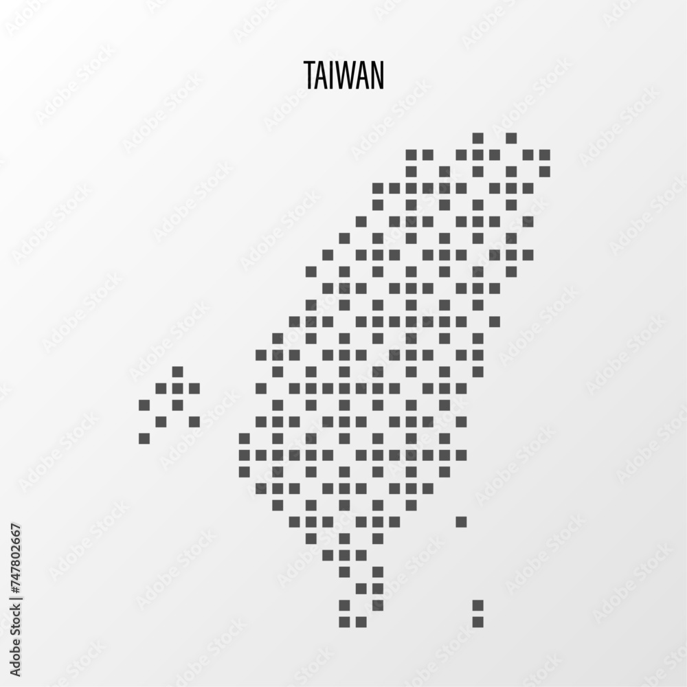 Dotted Map of Taiwan Vector Illustration. Modern halftone region ...
