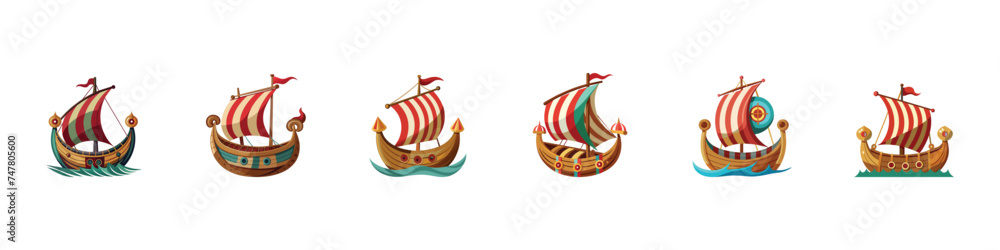 viking's ship on a white background, Drakkar sign. Viking transport ...