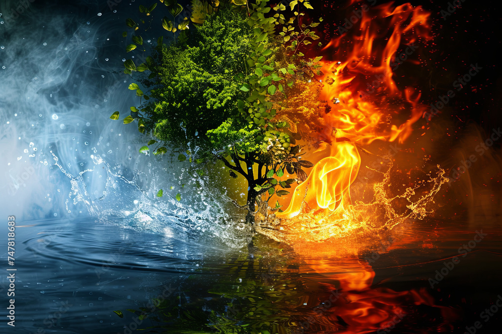 Five fundamental elements of nature air water fire earth space ...