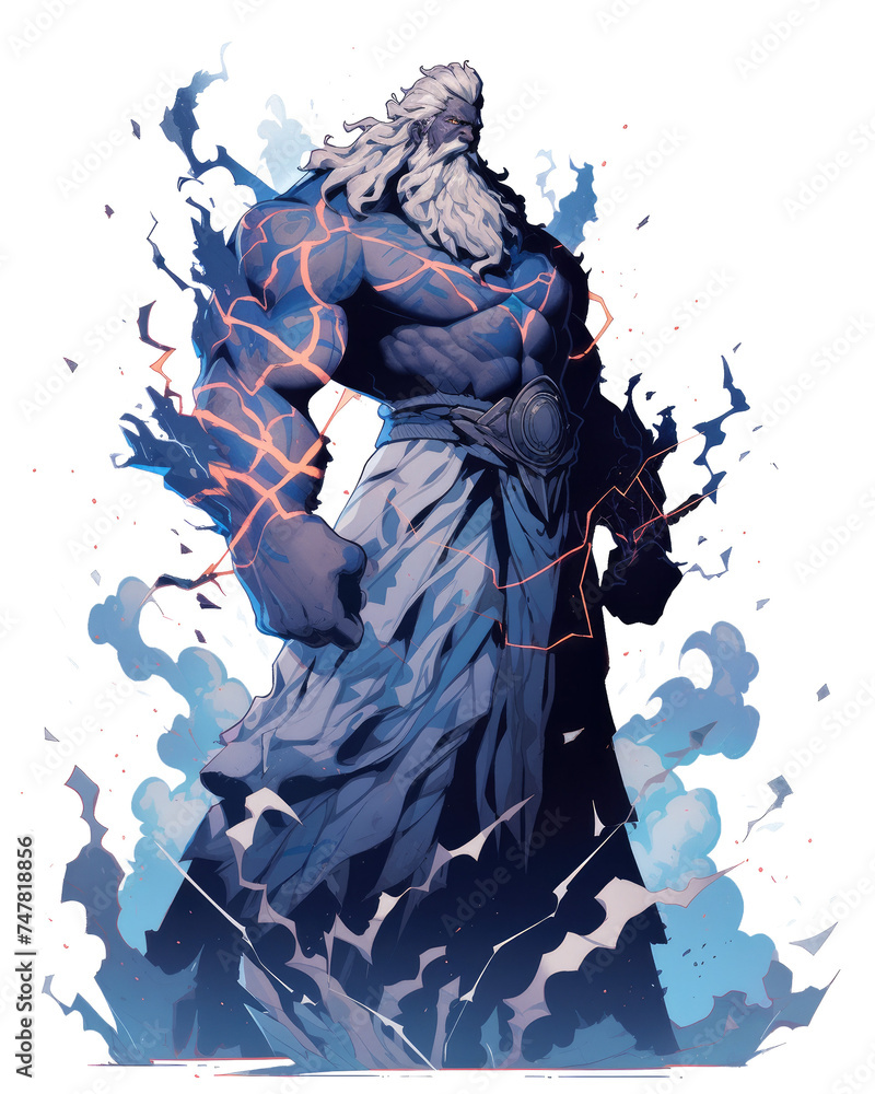 zues god monster character, style illustration. Design for t-shirt ...