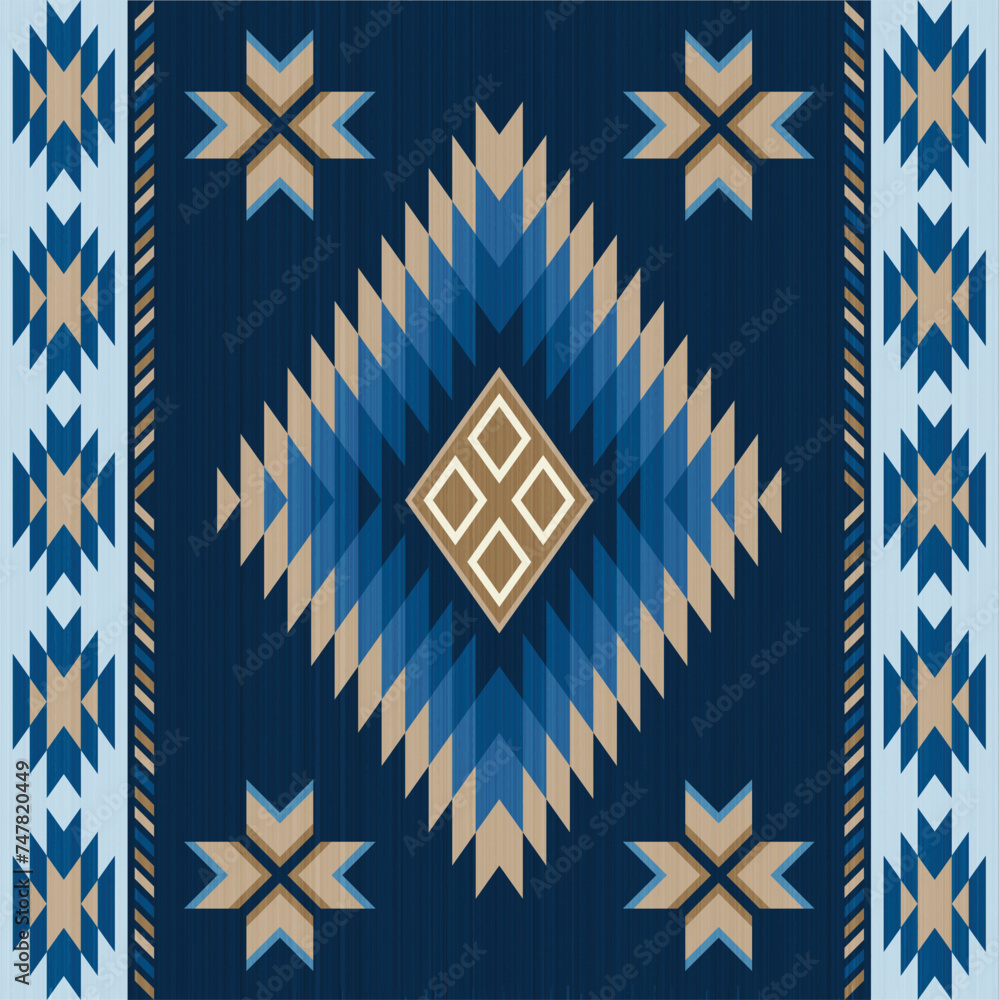 Seamless Navajo and Aztec Mexican Native tribal fabric pattern ...