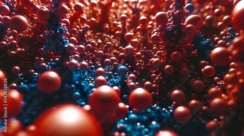 Vividly colored spheres form a complex molecular structure, creating a ...