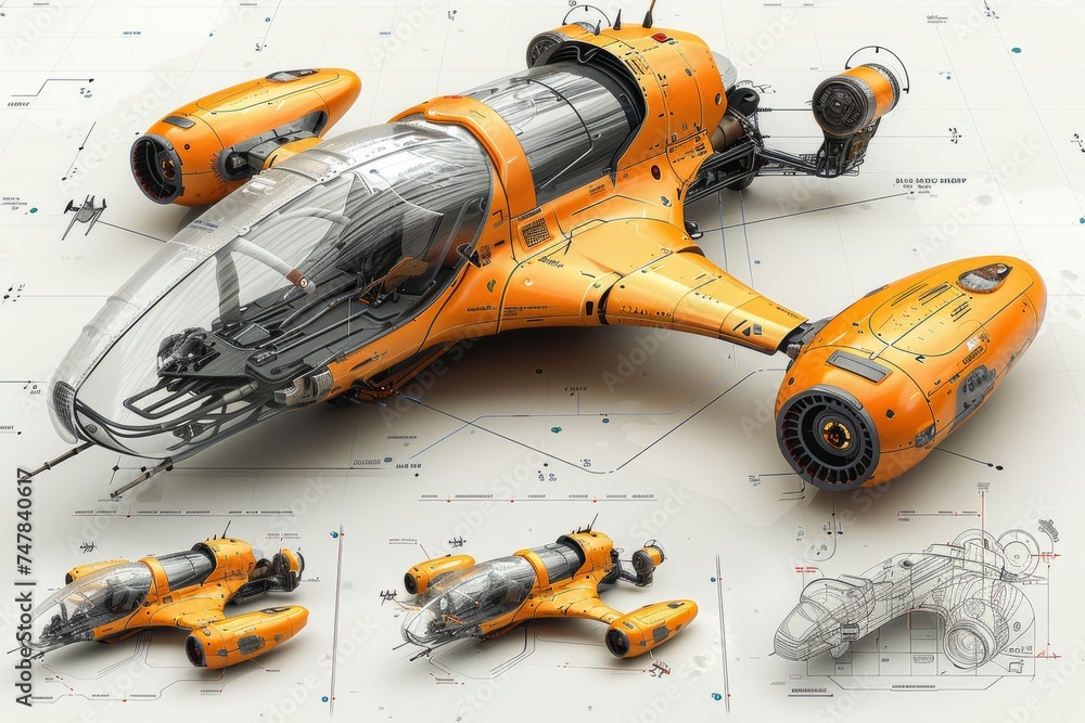 Next-gen combat drone concept art Stock Illustration | Adobe Stock