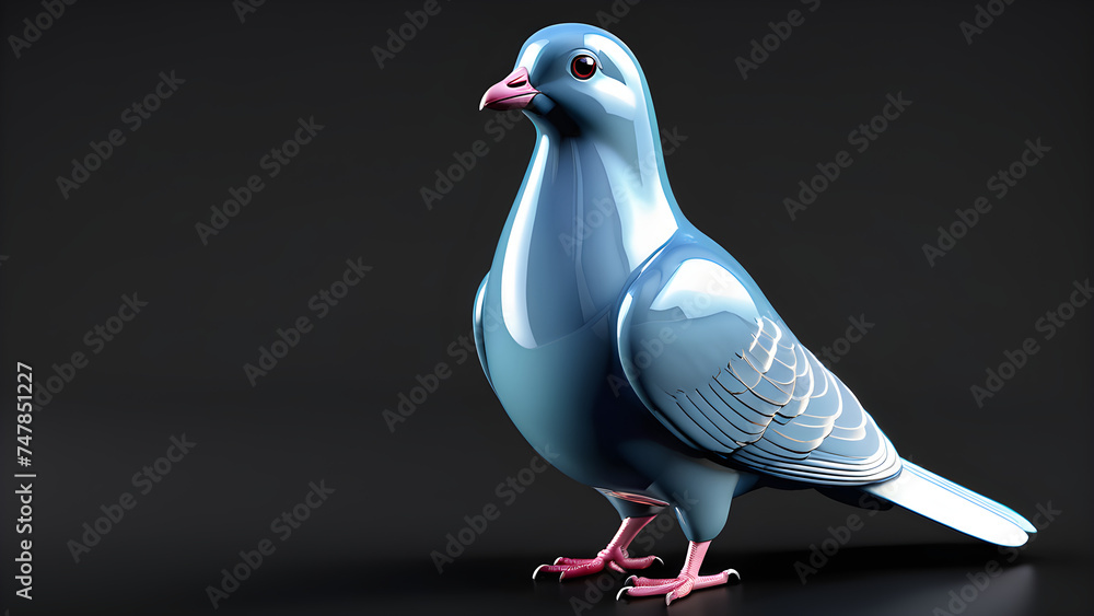 beautiful pigeon birds pigeon emoji on a black background. dove of ...