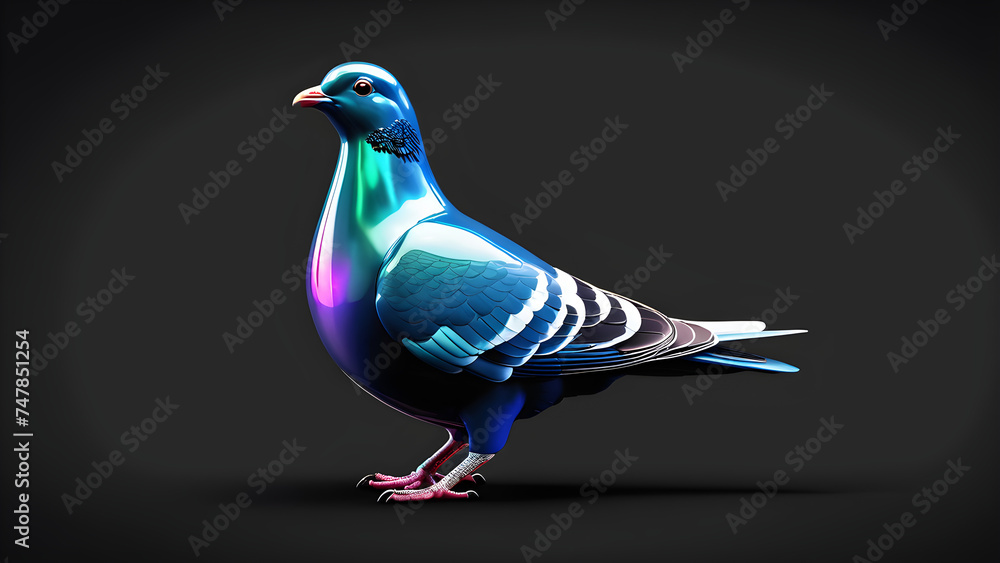beautiful pigeon birds pigeon emoji on a black background. dove of ...