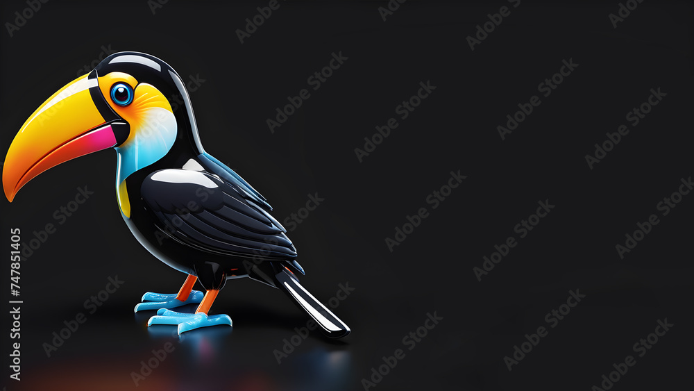 toucan. a bird toucan emoji on a black background. bird toucan. toucan ...