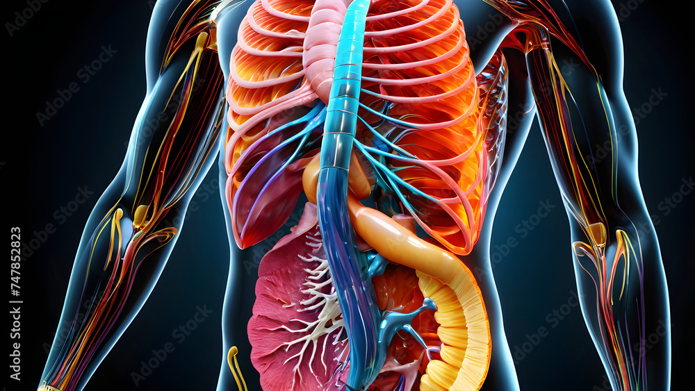 internal body part model human body anatomy. model a holographic ...