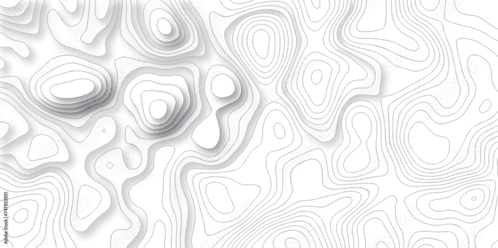 Line abstract black and white topography contour lines map isolated on ...