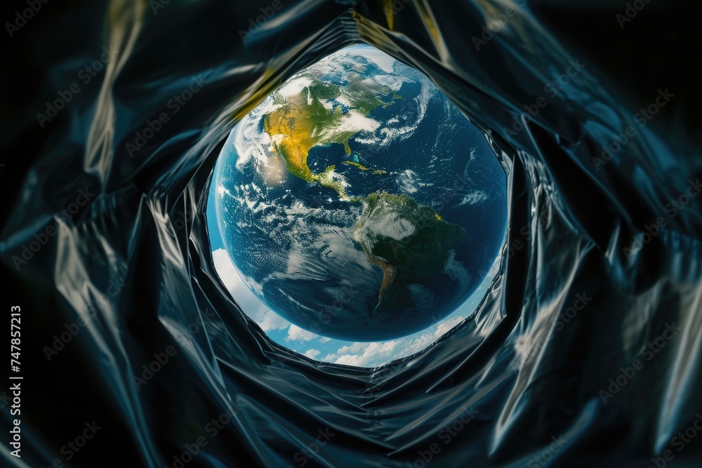 A photo capturing a clear view of the Earth as seen through a ...