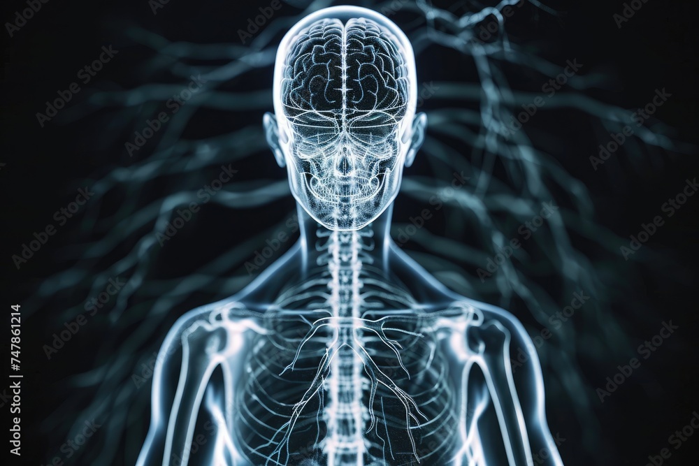 This image showcases the intricate details of the human skeleton ...