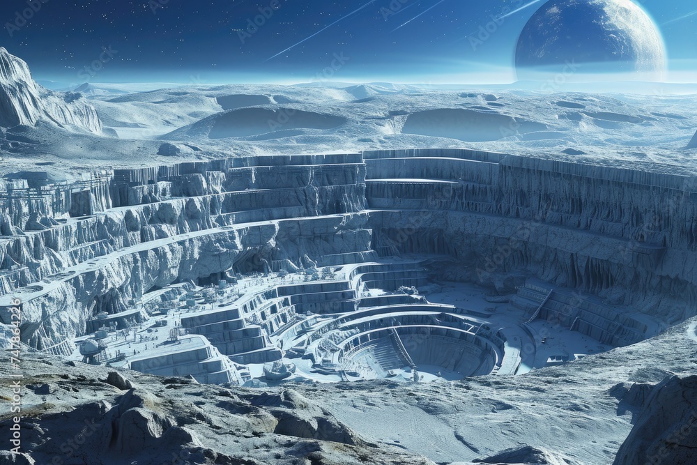 This artists rendering depicts a vibrant alien landscape featuring ...