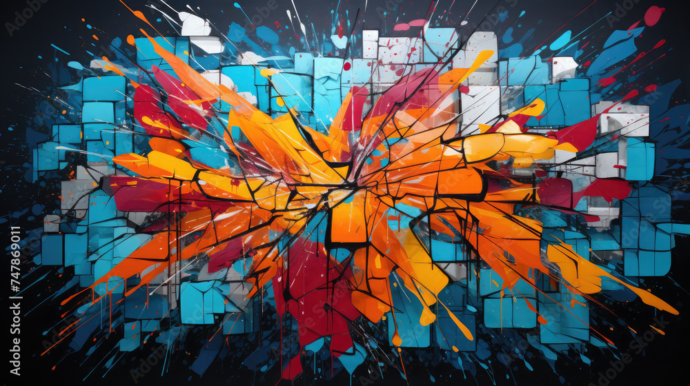 Graffiti wall abstract background, background, wallpaper, generative AI ...