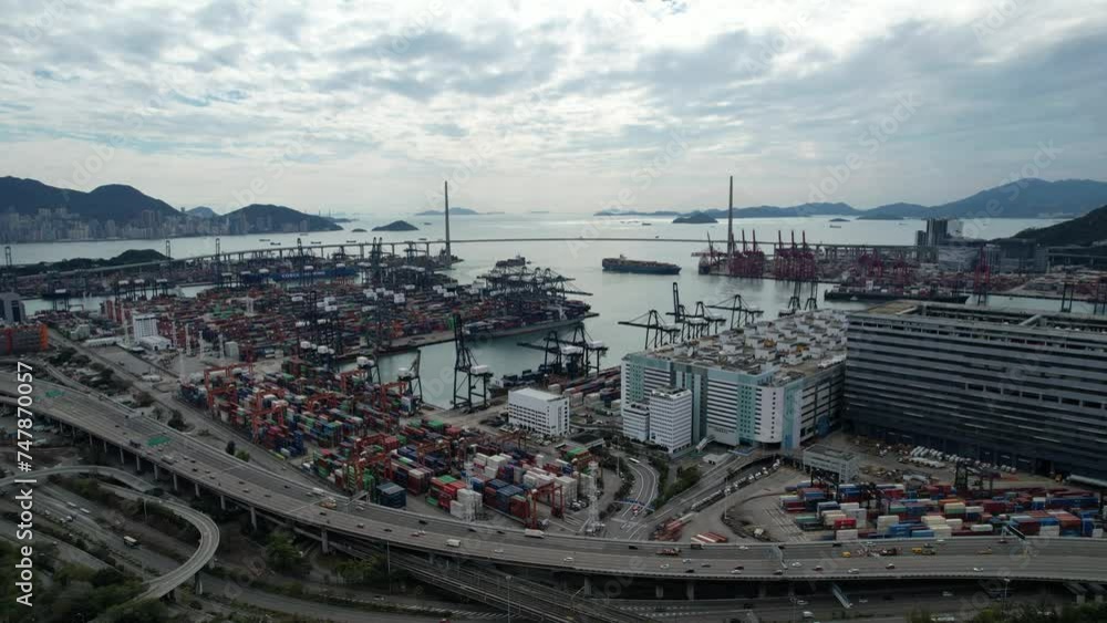 Kwai Tsing Container Terminals near Stonecutters Bridge, the main Far ...