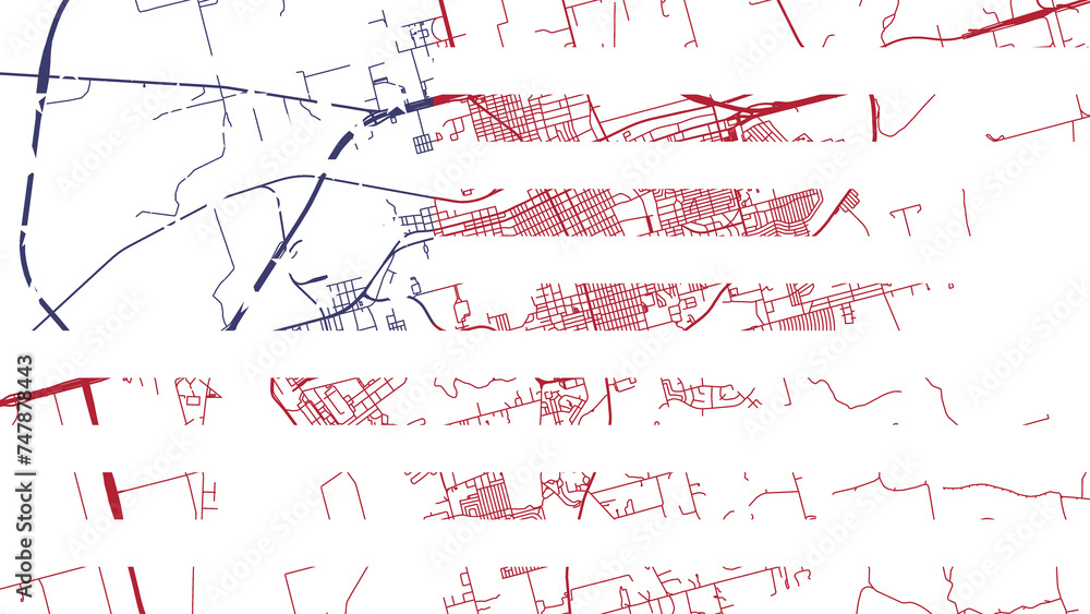 Map of the city of Big Spring Texas with an American Flag overlay ...