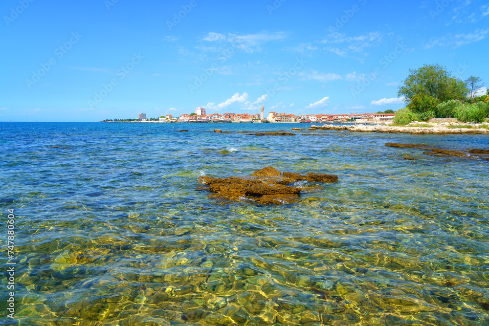 Scenic view of the Umag old town, Adriatic seacoast, Istria, Croatia ...