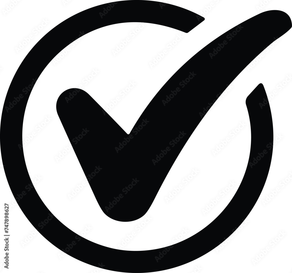 Check mark icon. Tick mark symbol. Simple check mark. Quality sign icon ...