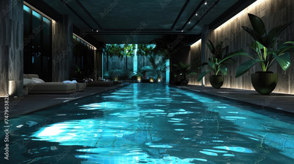 Swimming pool with a large pool where you can swim and train in peace ...