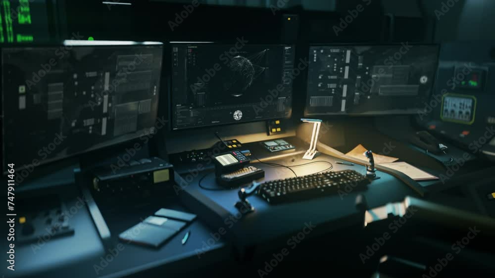 Using a modern scanner system in spy mission control computer. Mission ...