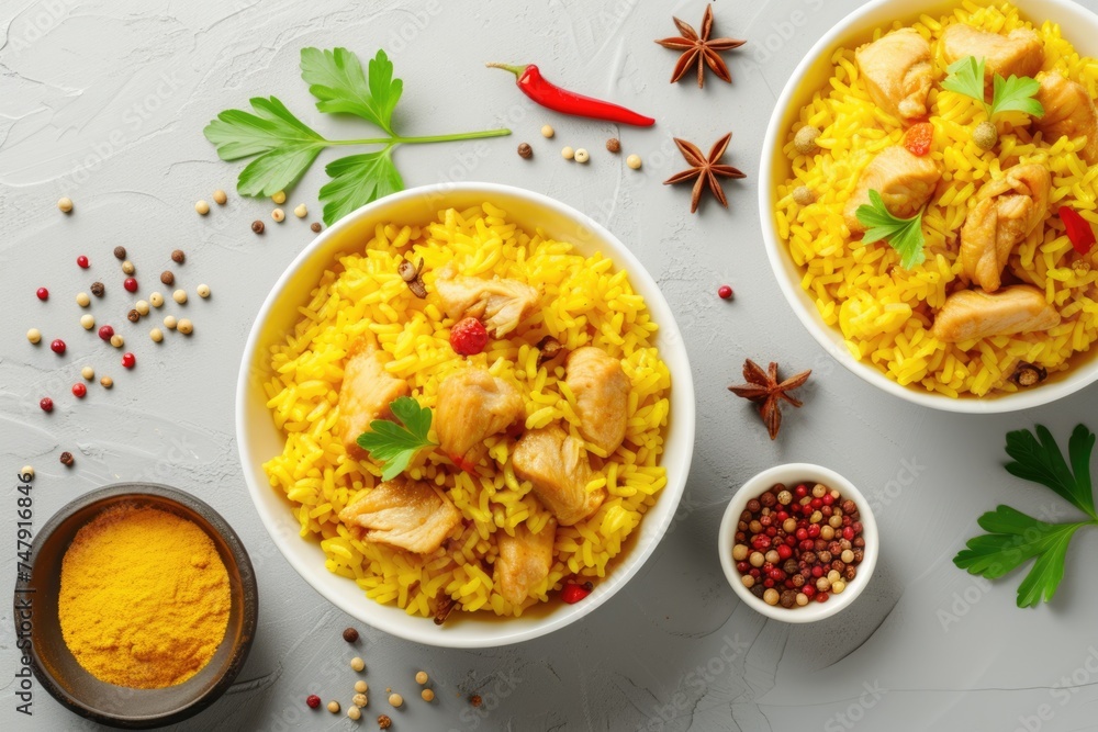 Yamuna's Yellow Rice - A Tasty and Healthy Meal Stock Photo | Adobe Stock
