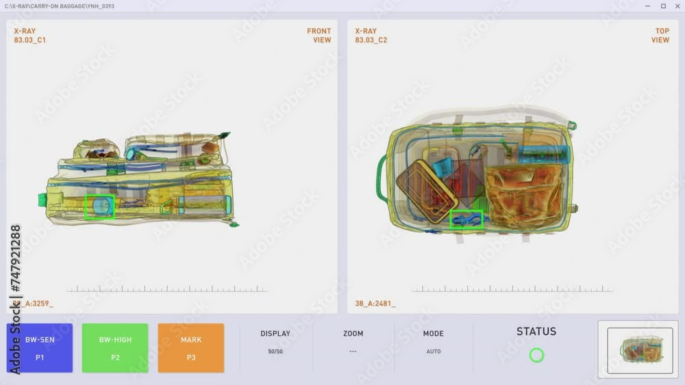 X-ray Screening Device Scanning Carry-on Luggage At Airport Customs ...