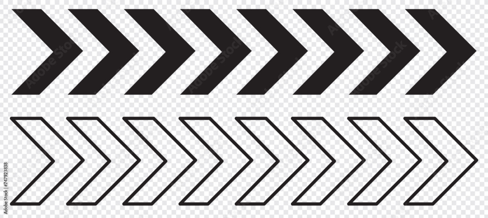 Arrow icons group. Set of black arrows symbols with blend effect ...