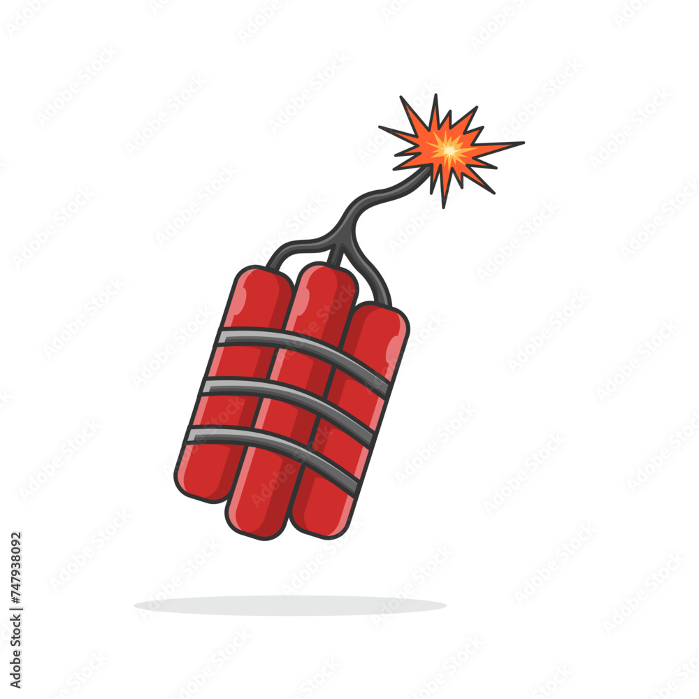 Dynamite bomb icon vector illustration designed flat cartoon style ...